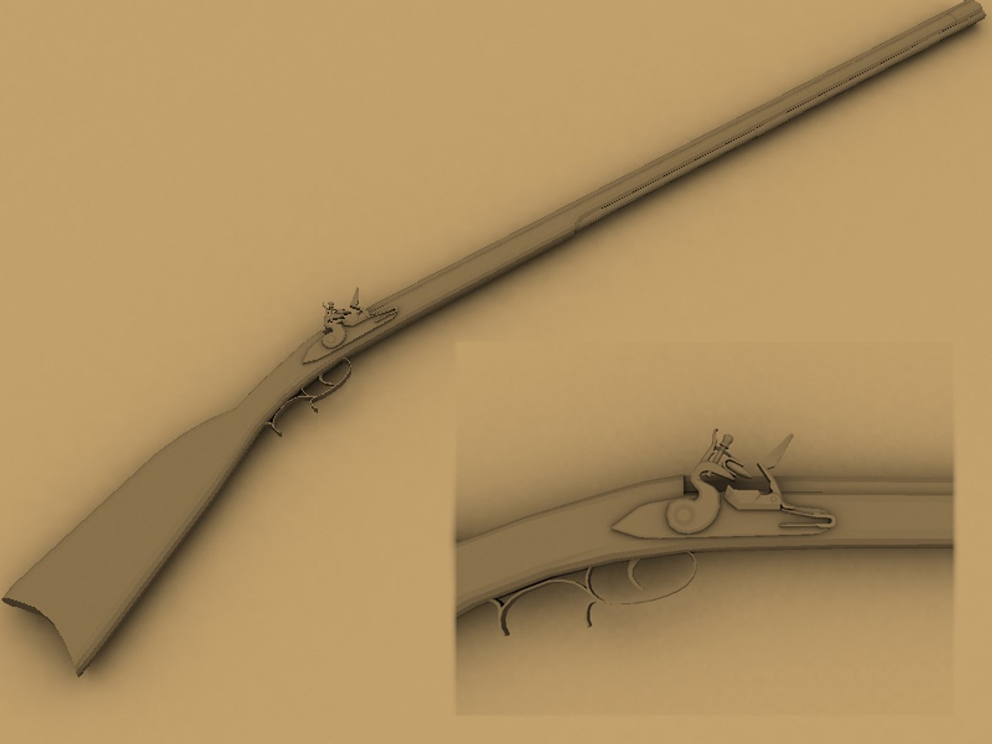 3d Kentucky Rifle Model