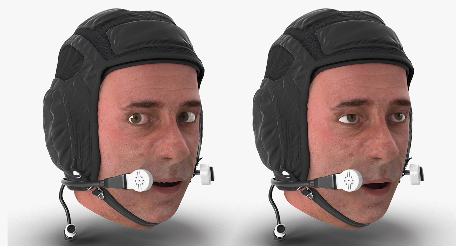 Pilot heads rigged model - TurboSquid 1581440