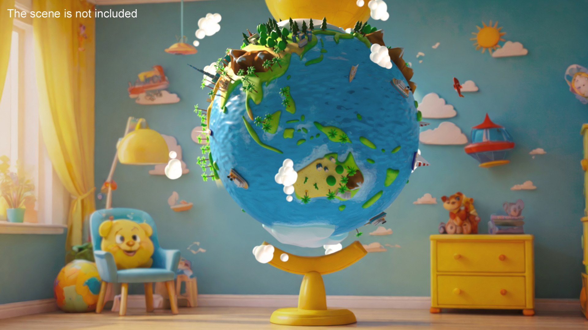 3D Stylized Cartoon Miniature Earth - TurboSquid 2211862