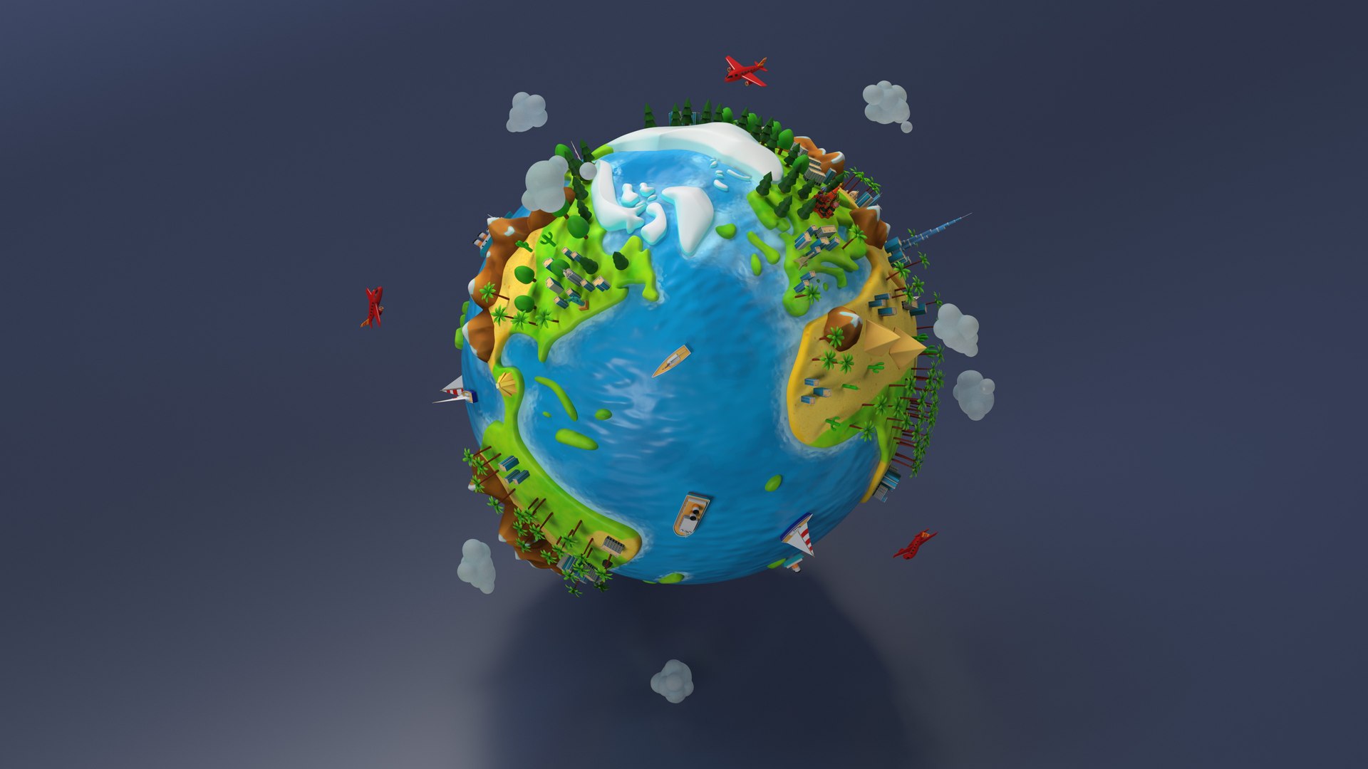 3D Stylized Cartoon Miniature Earth - TurboSquid 2211862