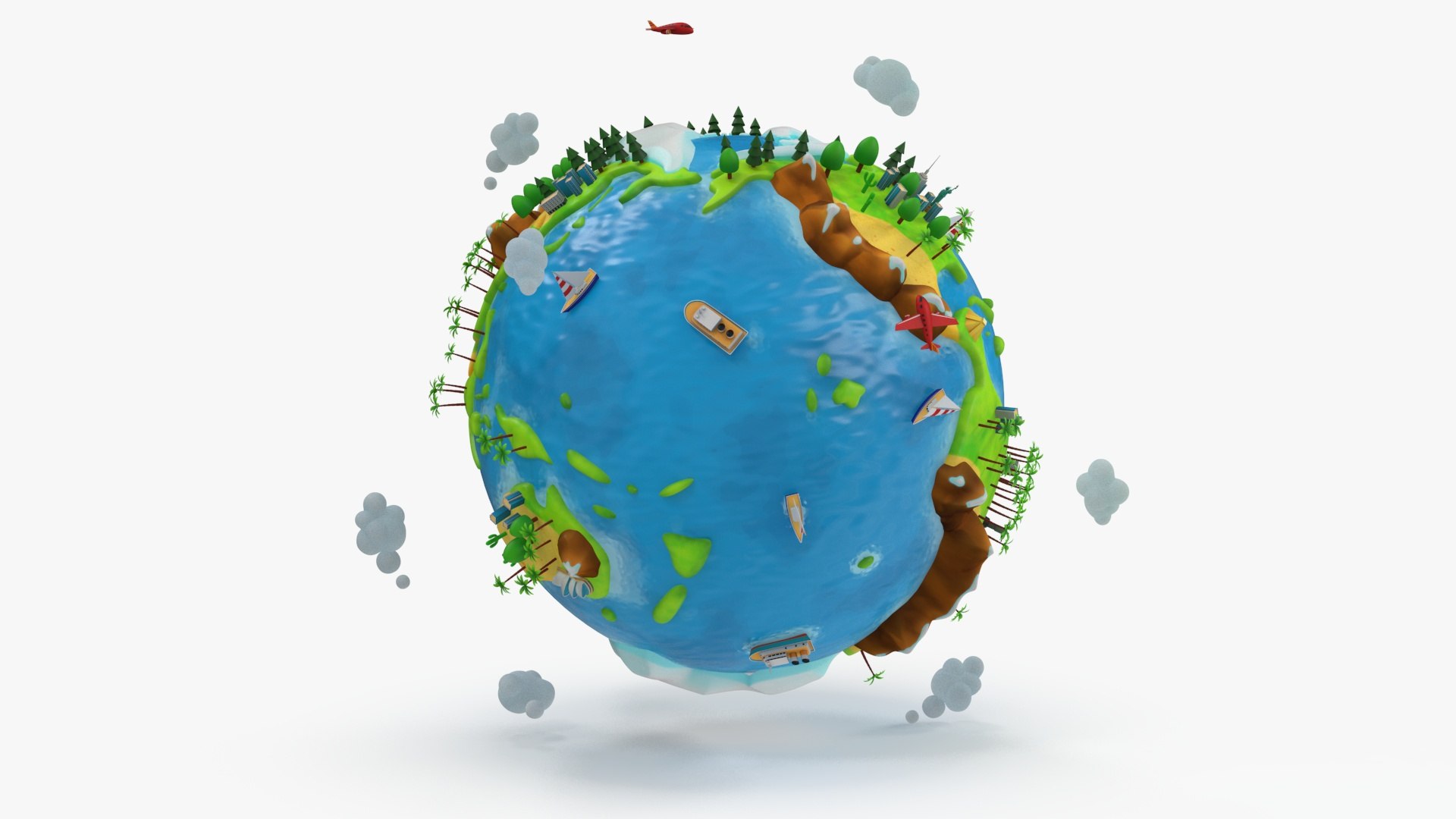 3D Stylized Cartoon Miniature Earth - TurboSquid 2211862