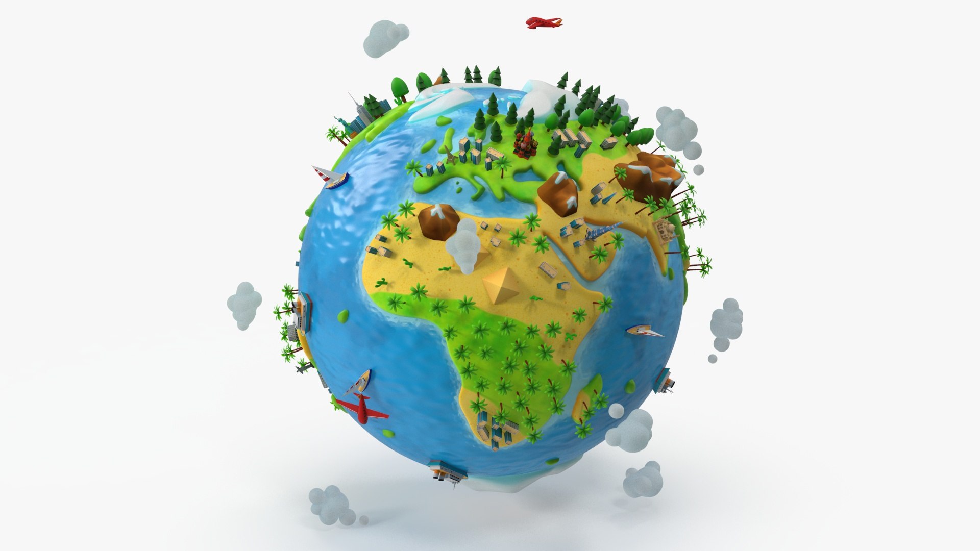 3D Stylized Cartoon Miniature Earth - TurboSquid 2211862