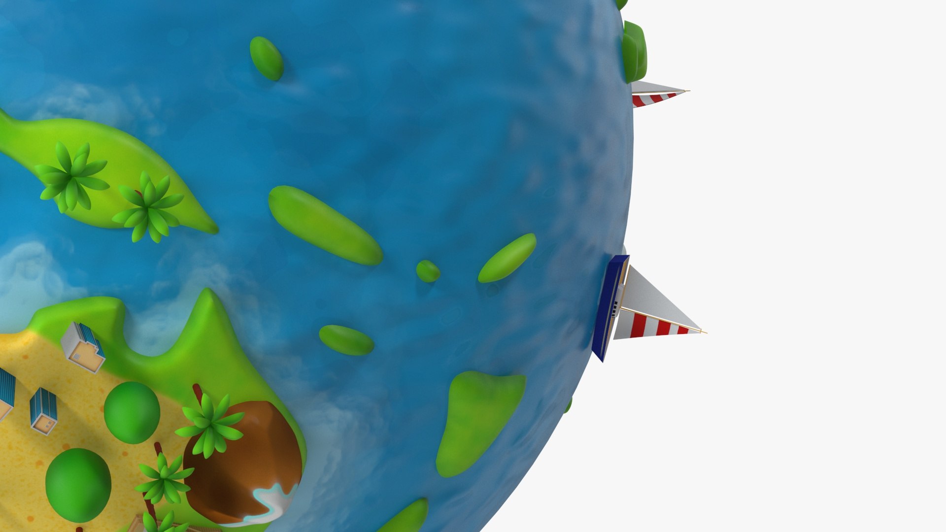 3D Stylized Cartoon Miniature Earth - TurboSquid 2211862