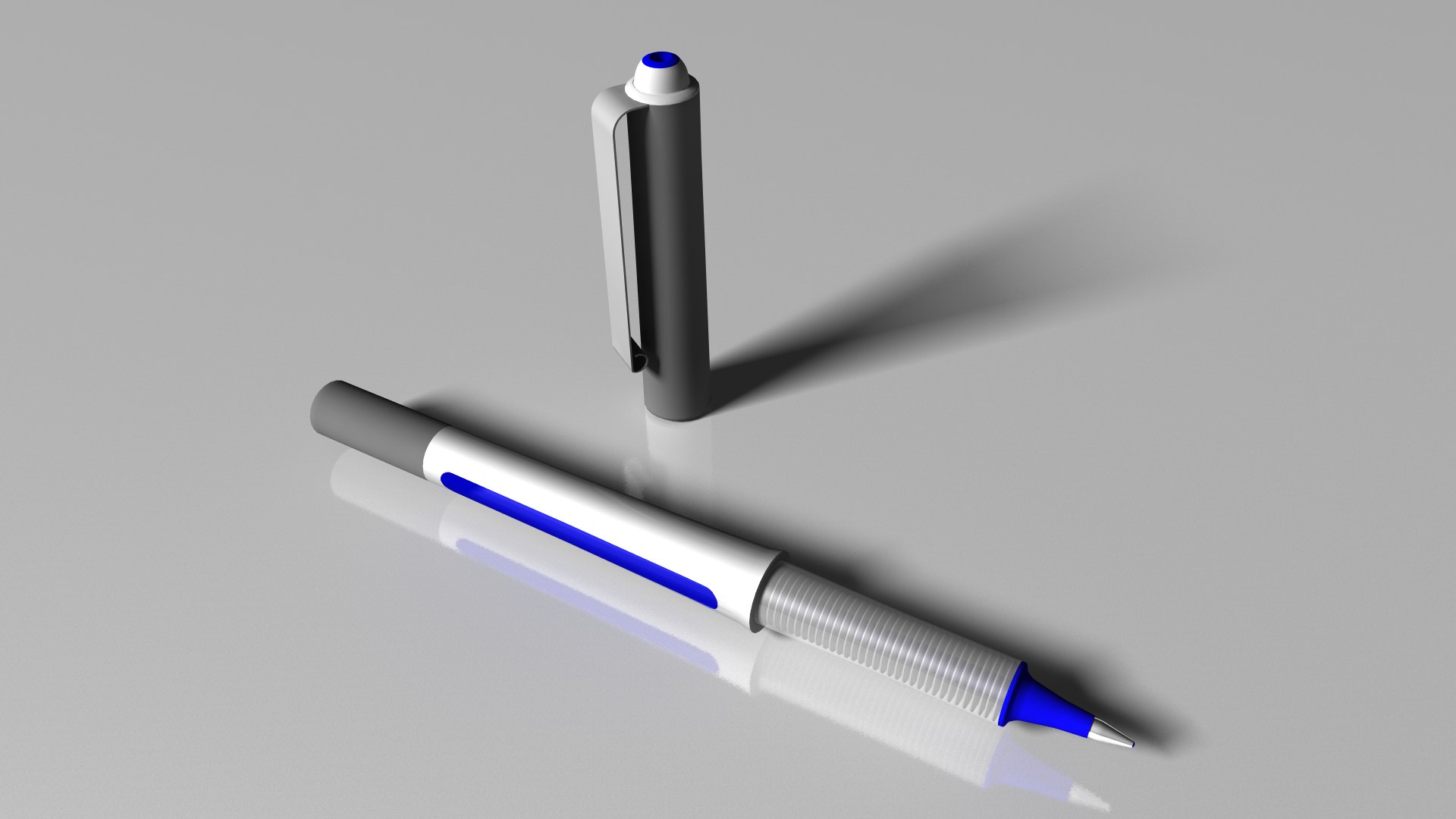 blue pen cap 3d model