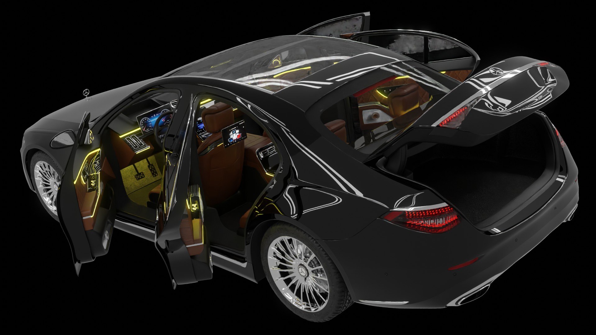 3D Mercedes Benz S-class With Interior Model - TurboSquid 2233901