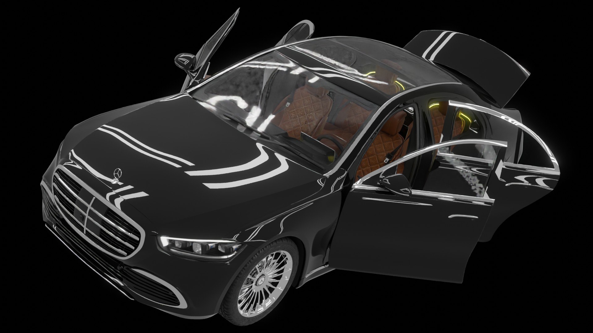 3D Mercedes Benz S-class With Interior Model - TurboSquid 2233901