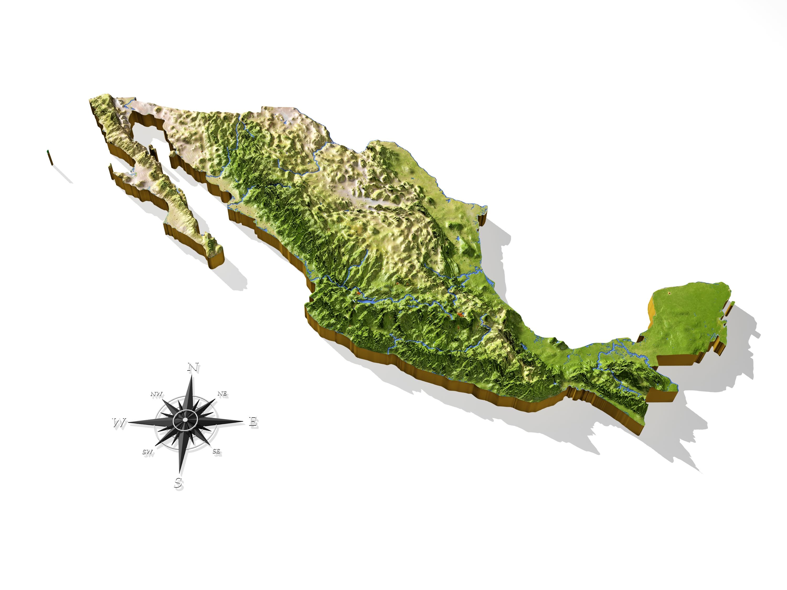 modelo 3d México, mapas en relieve 3D de alta resolución - TurboSquid ...