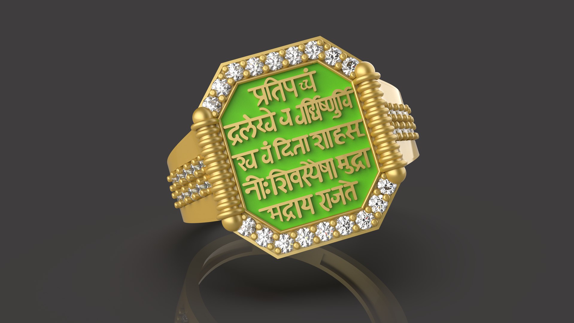 Diamond Rajmudra Ring - 0011 Model - TurboSquid 2331094
