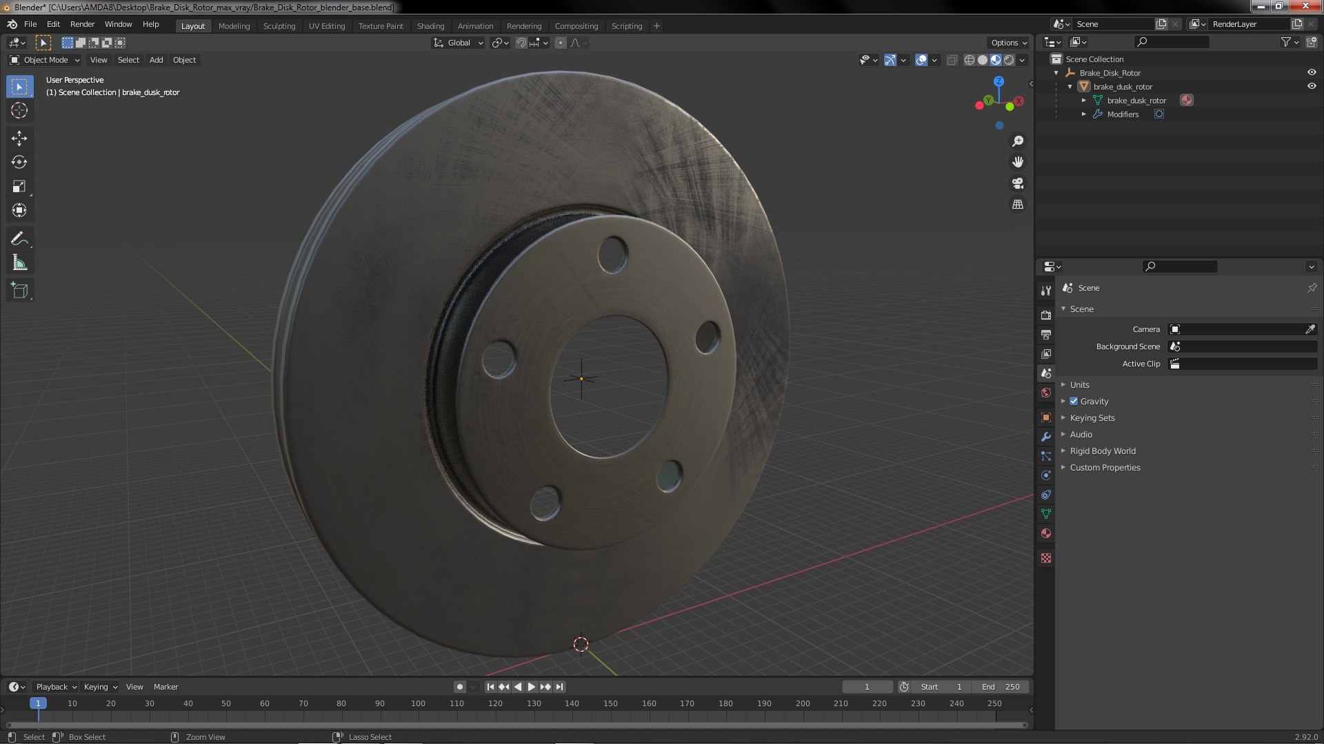 3D Brake Disk Rotor - TurboSquid 1930121