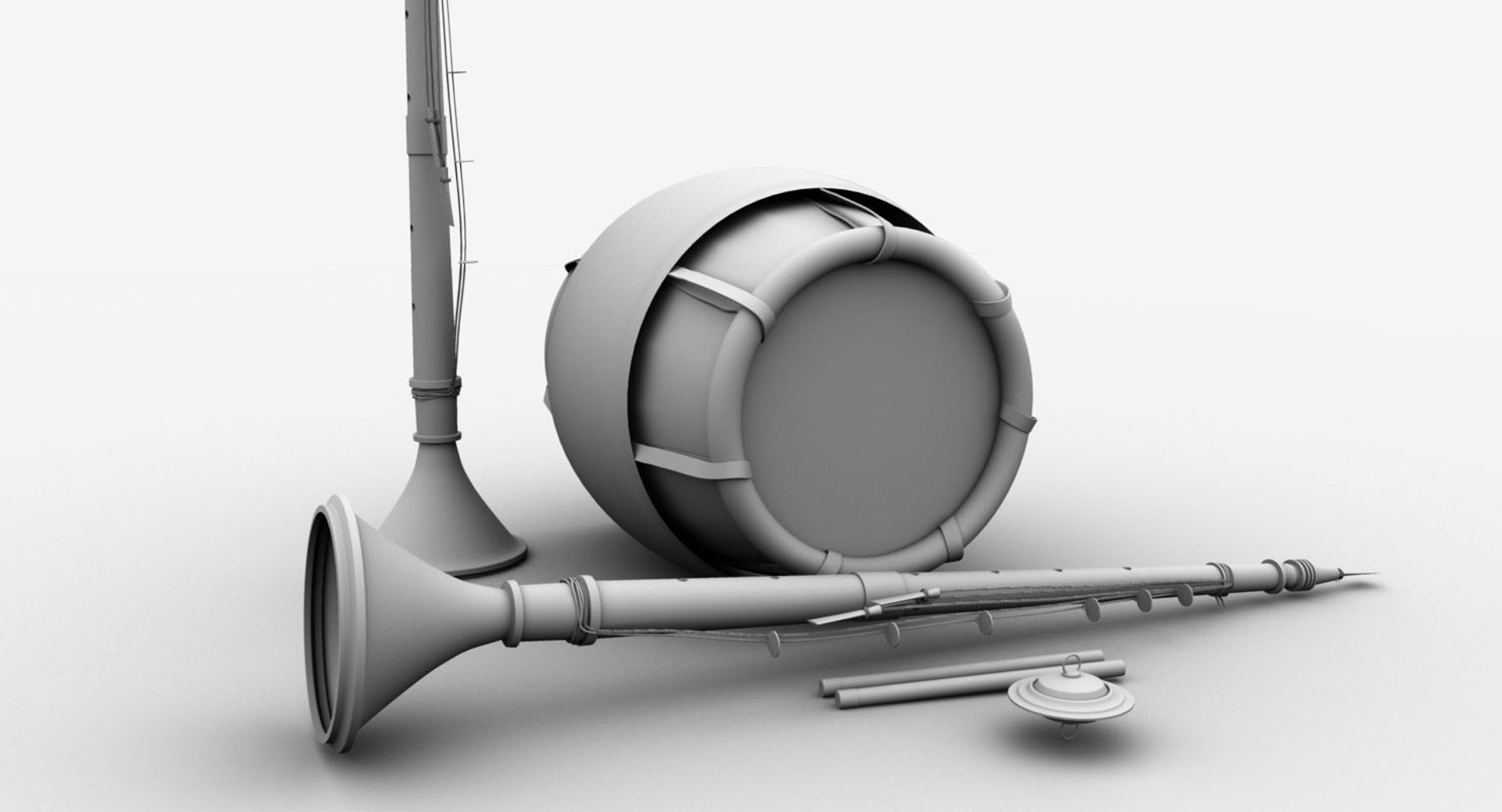 Adaswaram Melam Music Instruments 3D - TurboSquid 1464240