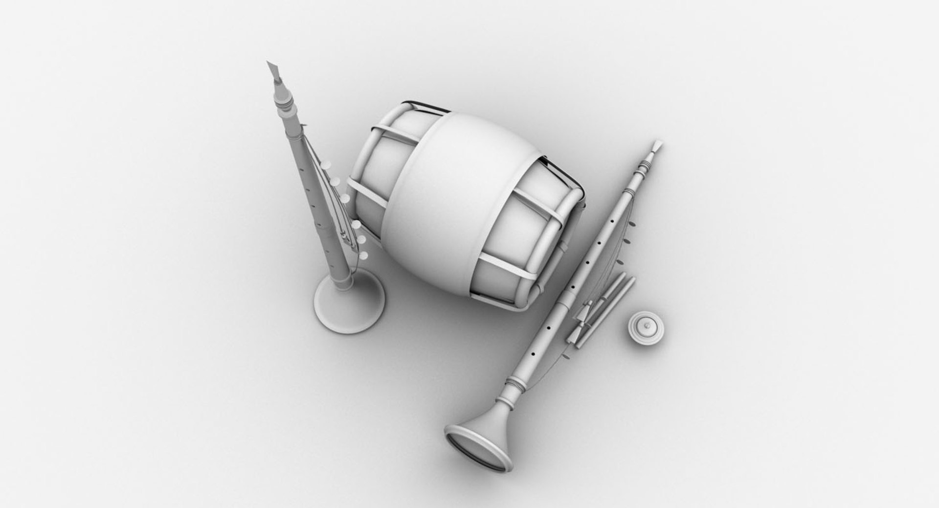 Adaswaram Melam Music Instruments 3D - TurboSquid 1464240