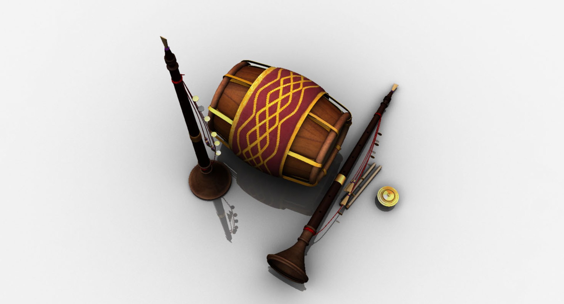 Adaswaram Melam Music Instruments 3D - TurboSquid 1464240