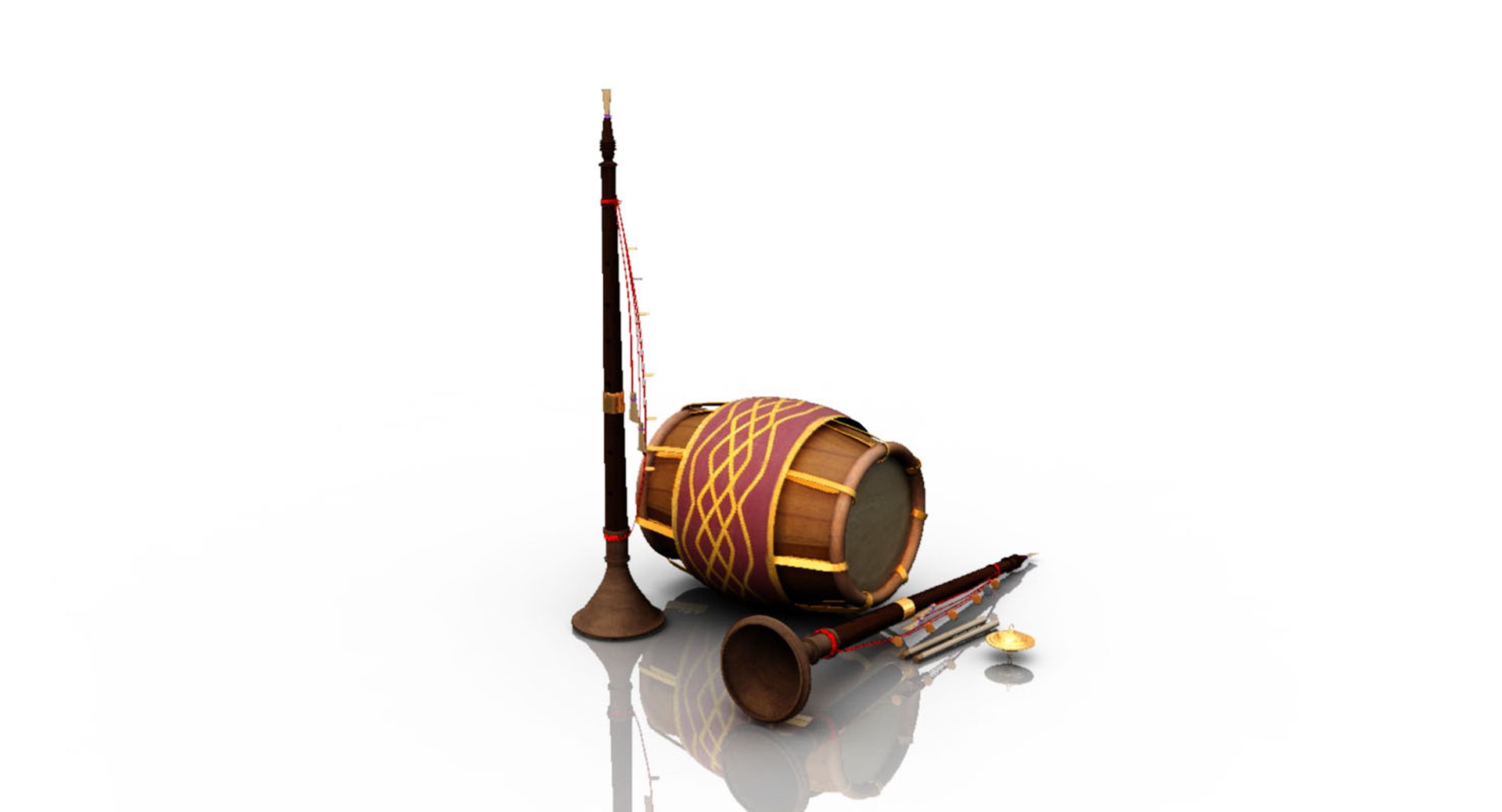 Adaswaram Melam Music Instruments 3D - TurboSquid 1464240