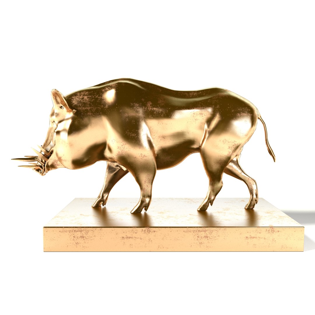 Golden Wild Boar Model - TurboSquid 1903747