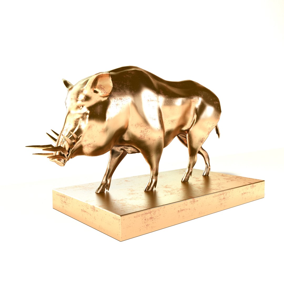 Golden Wild Boar Model - TurboSquid 1903747