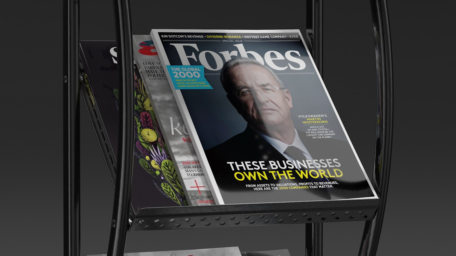 3D Model Magazine Display Stand Black With Magazines - TurboSquid 2073133