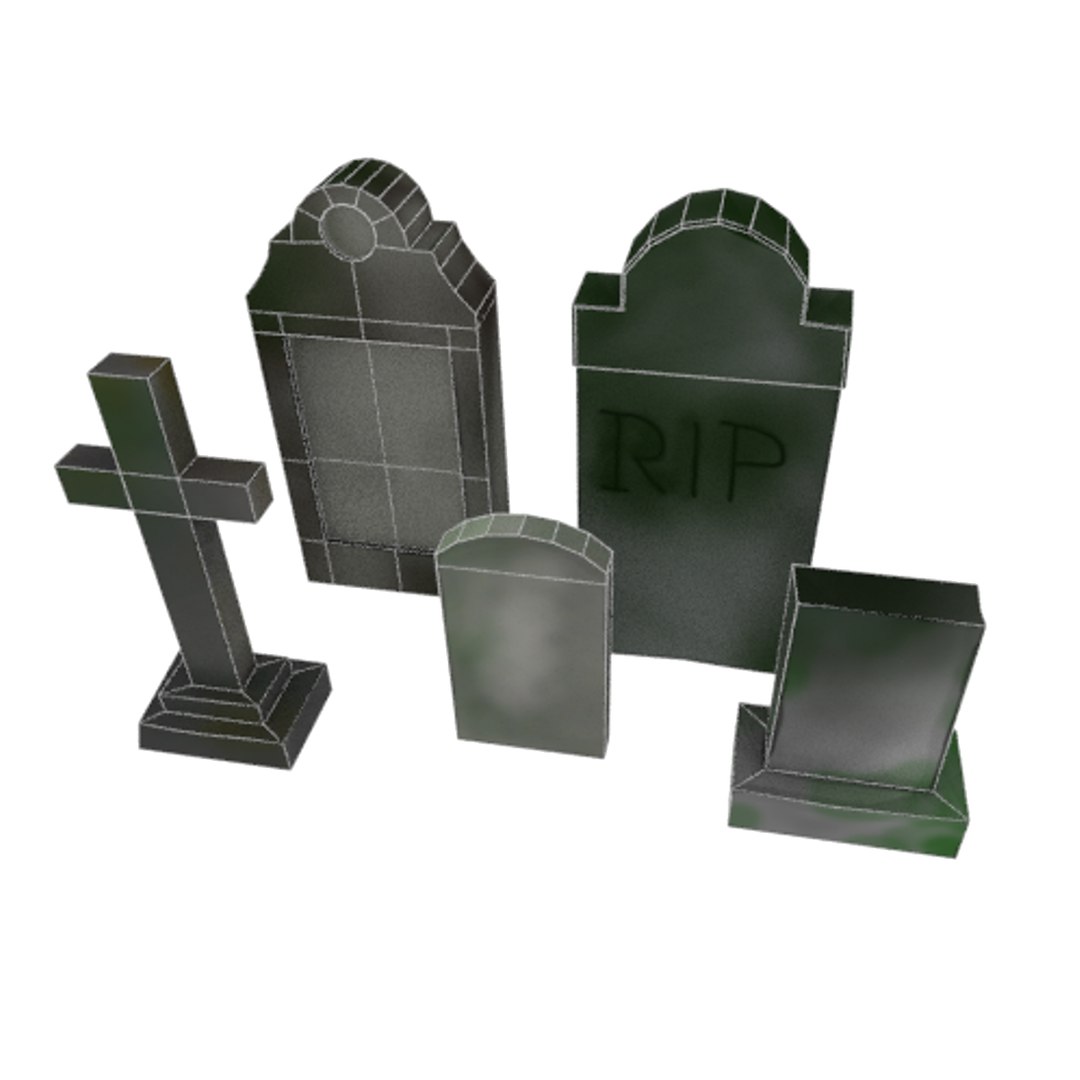 Gravestone Pack 3D Model - TurboSquid 1219318