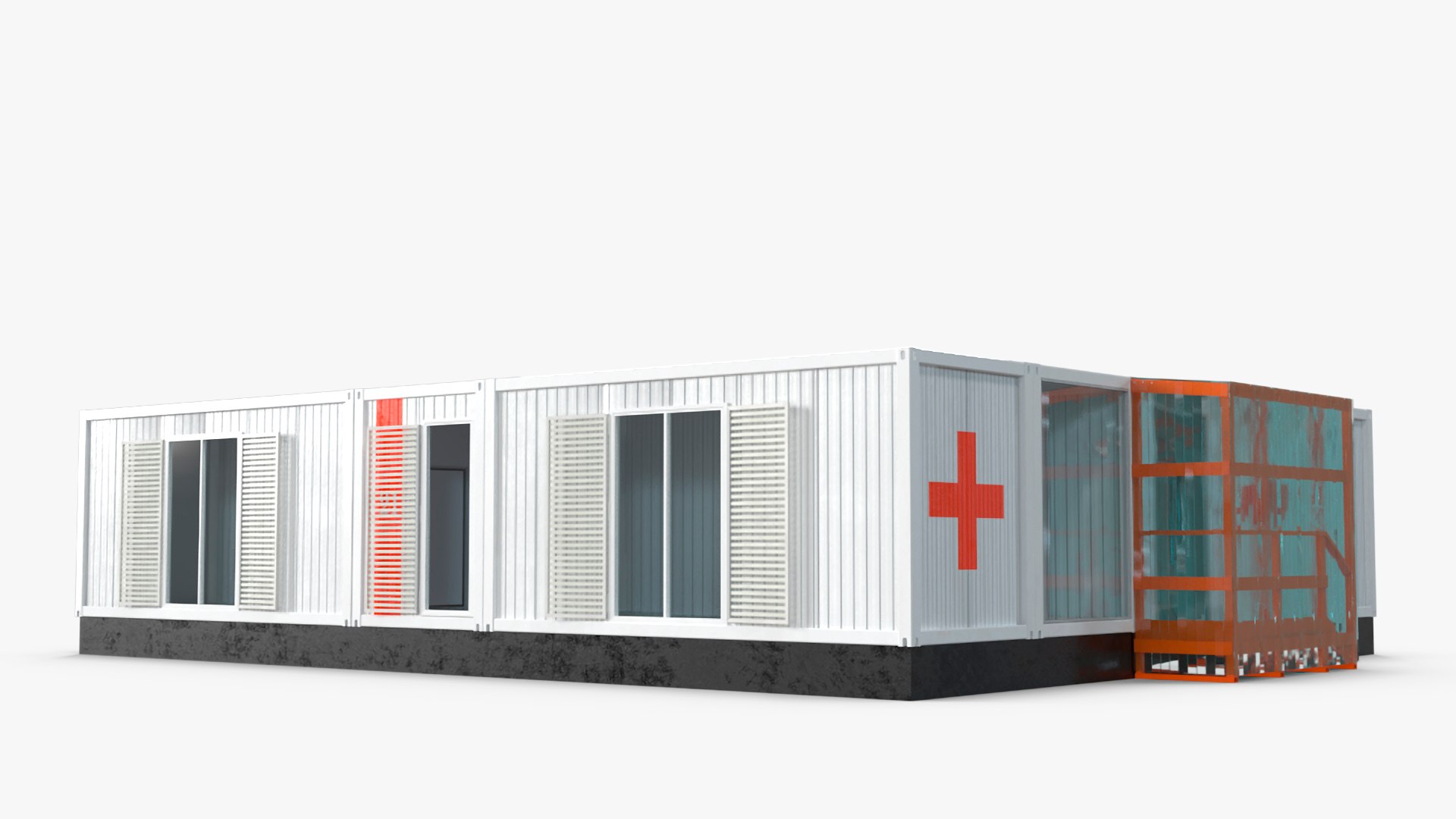 Mobile Modular Container Clinic Model - TurboSquid 2268686