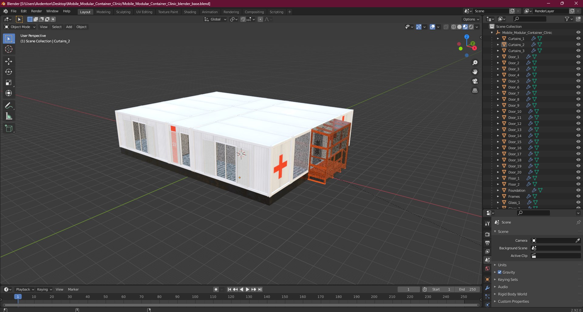 Mobile Modular Container Clinic Model - TurboSquid 2268686
