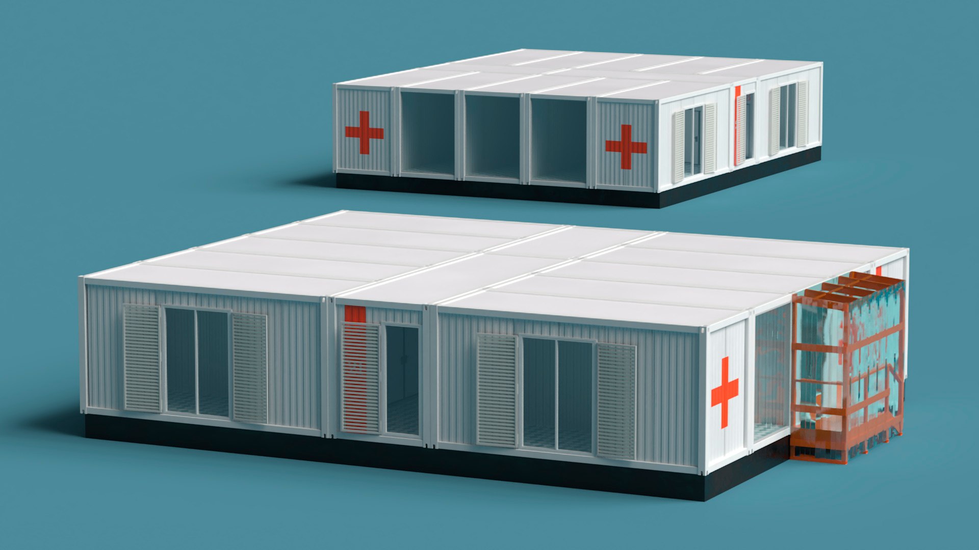 Mobile Modular Container Clinic Model - TurboSquid 2268686