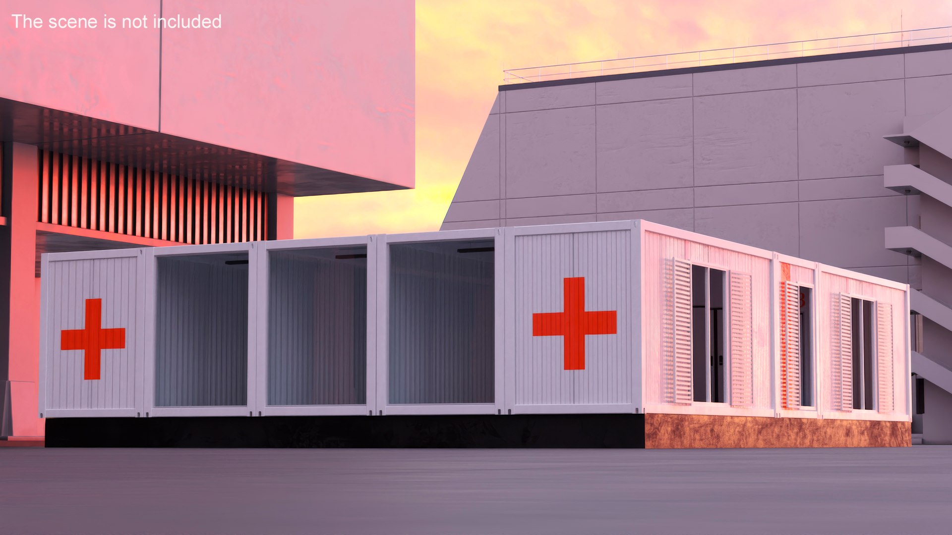 Mobile Modular Container Clinic Model - TurboSquid 2268686