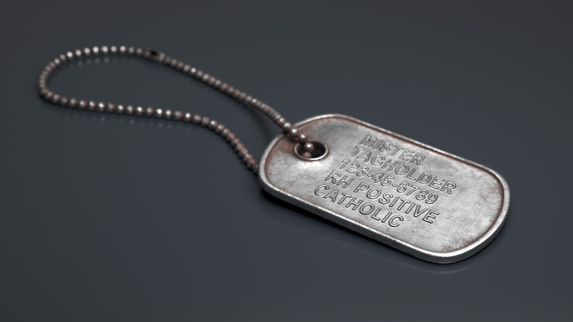 Dog Tag Rusty Model - TurboSquid 1719549