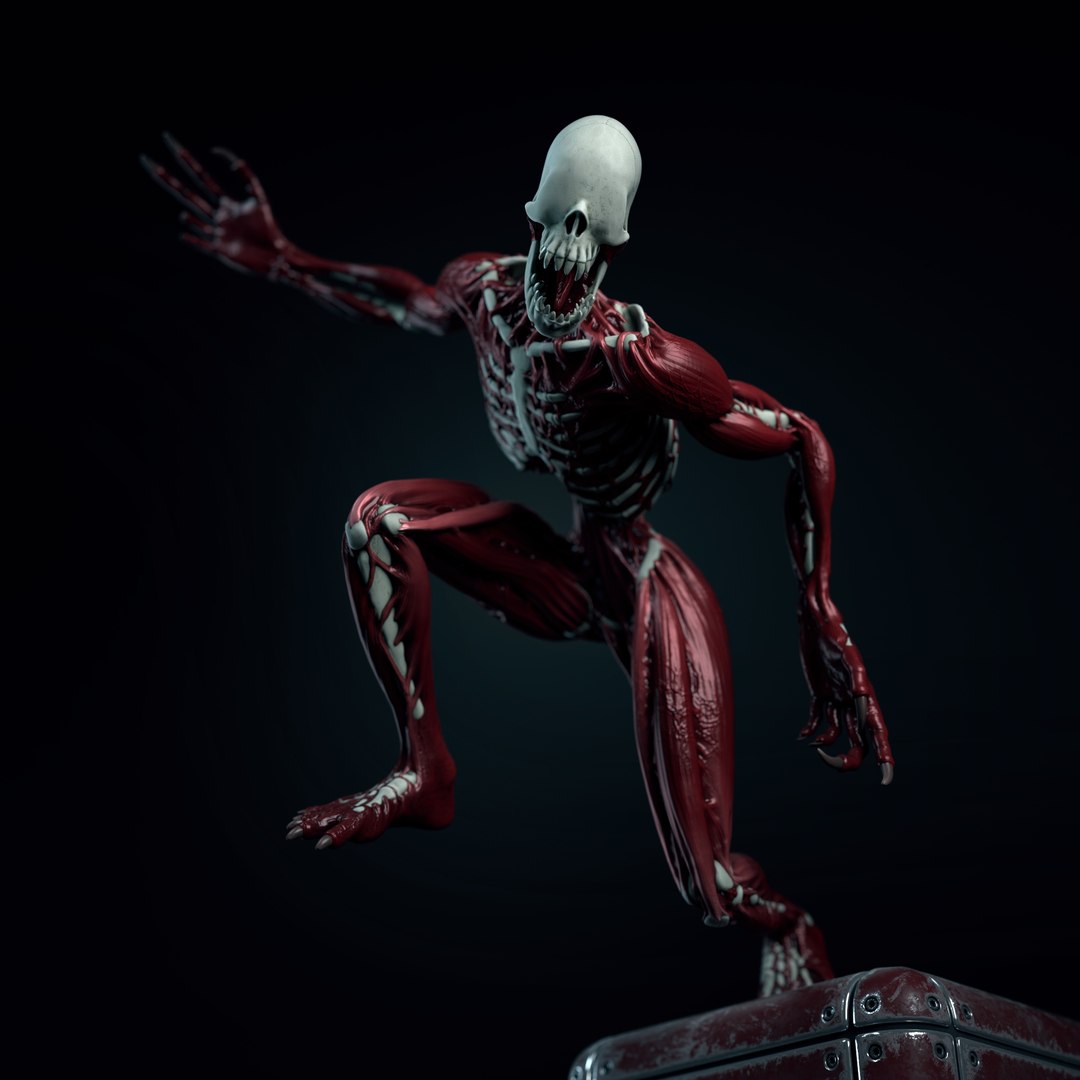 humanoid creature 3d obj