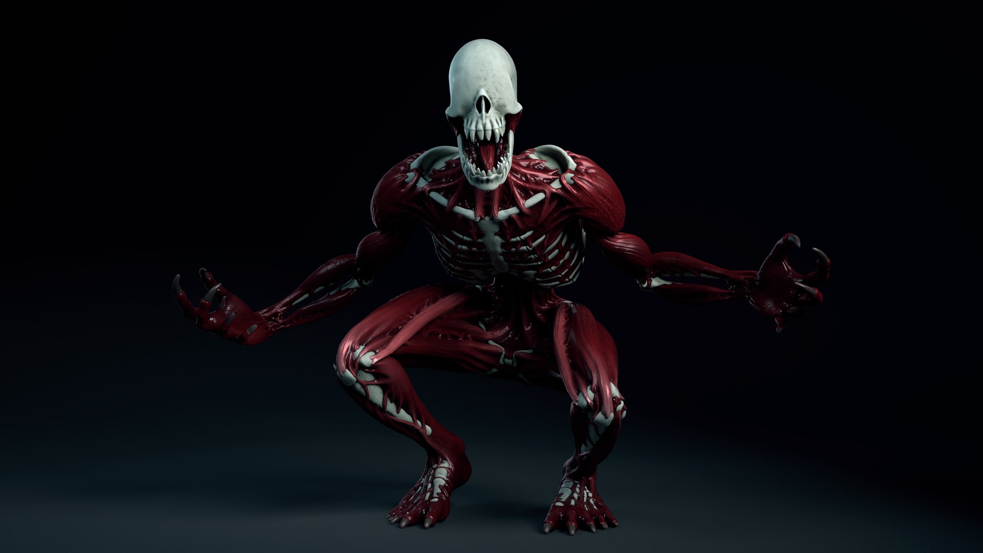 humanoid creature 3d obj