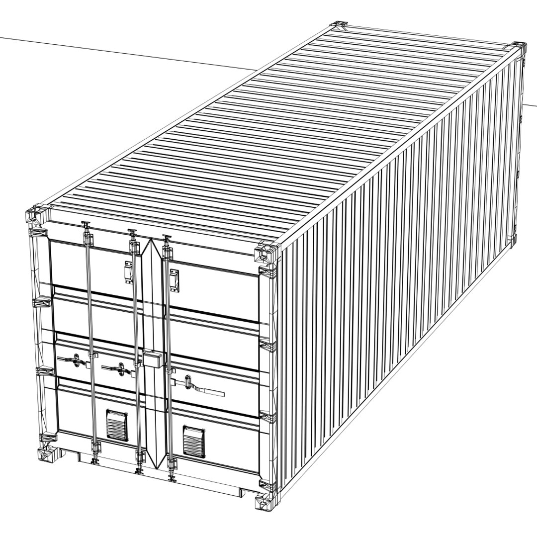 3D shipping container box model - TurboSquid 1452671