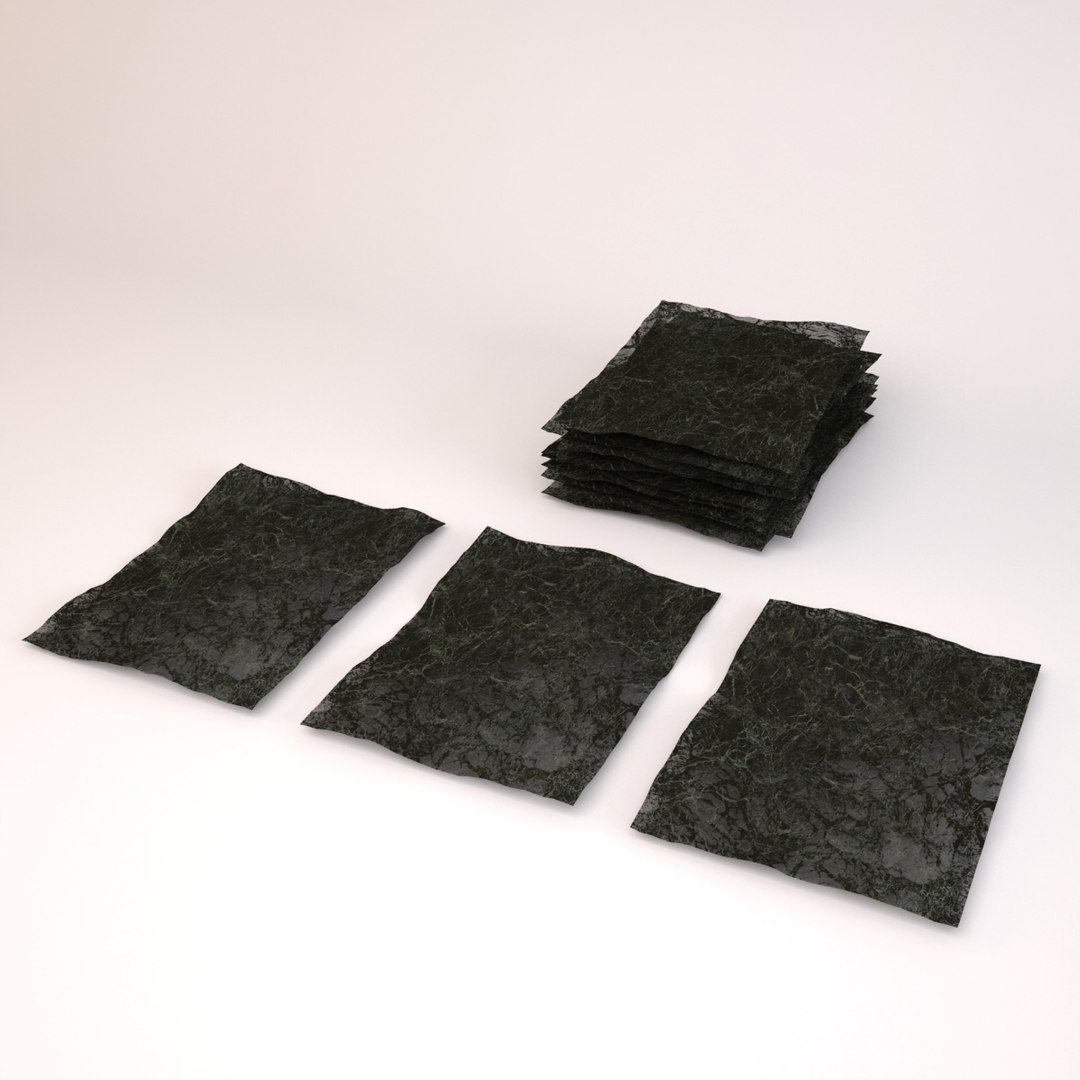 Nori Roasted Seaweed Paper 3d Max