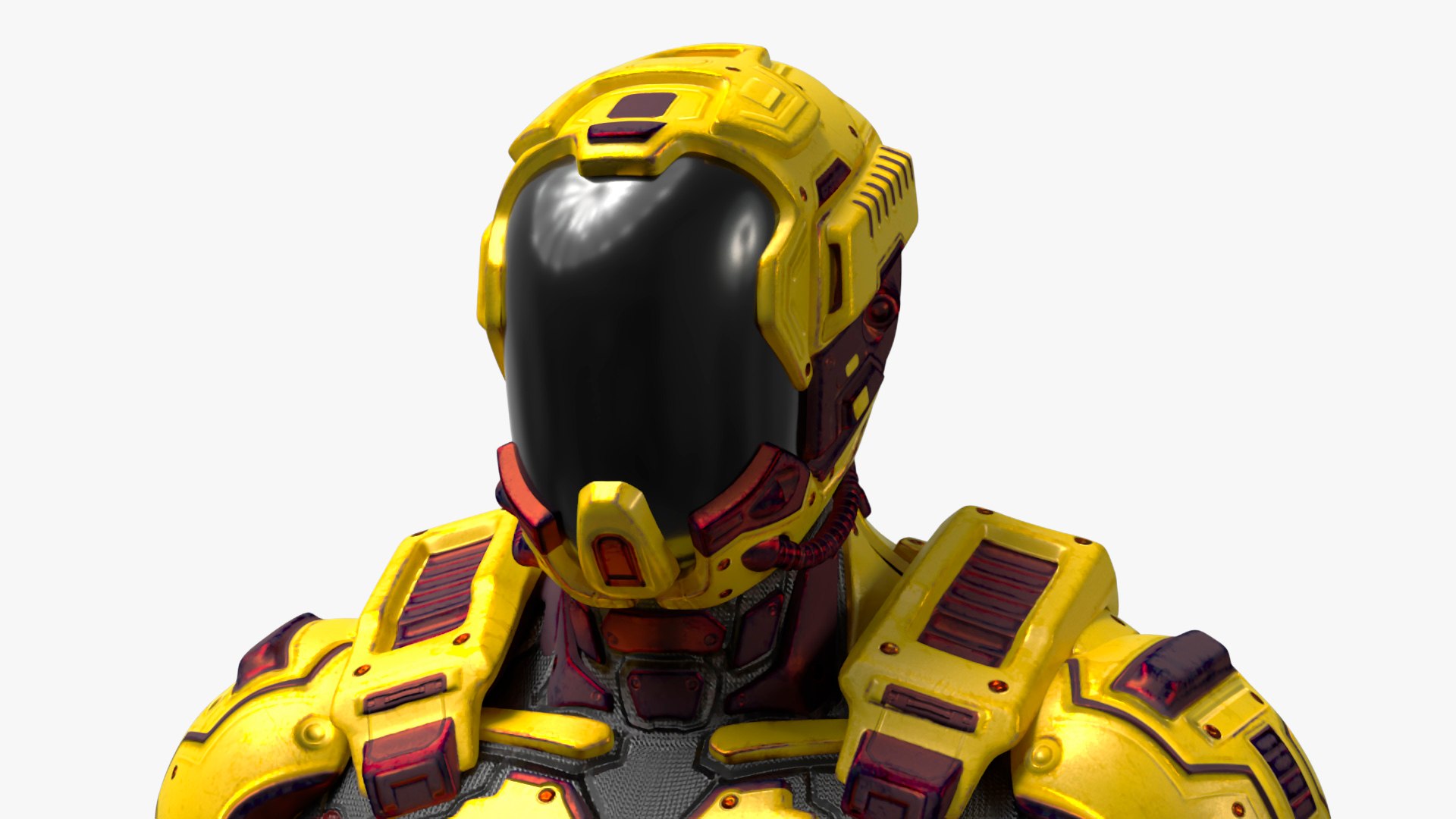 Futuristic Armored Cyborg Yellow 3D Model - TurboSquid 2248543