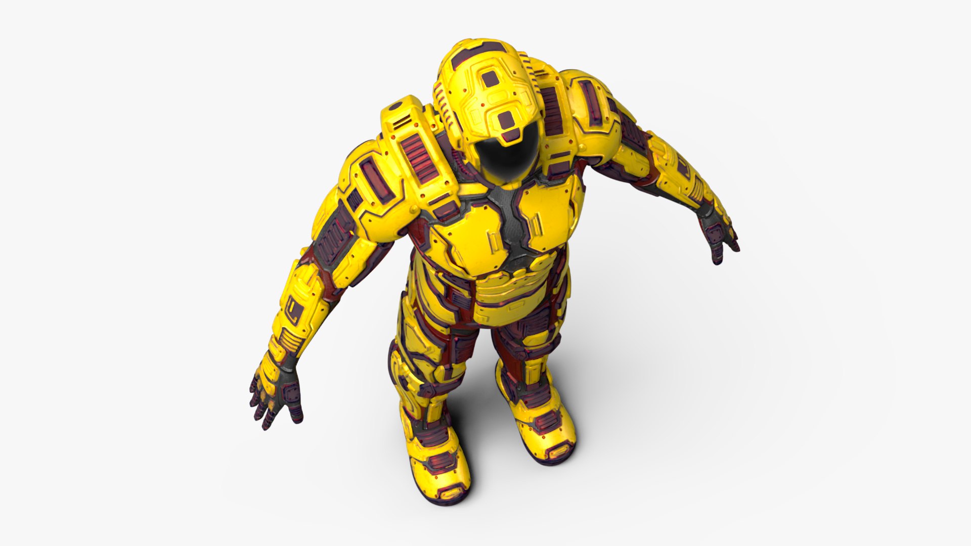 Futuristic Armored Cyborg Yellow 3D Model - TurboSquid 2248543