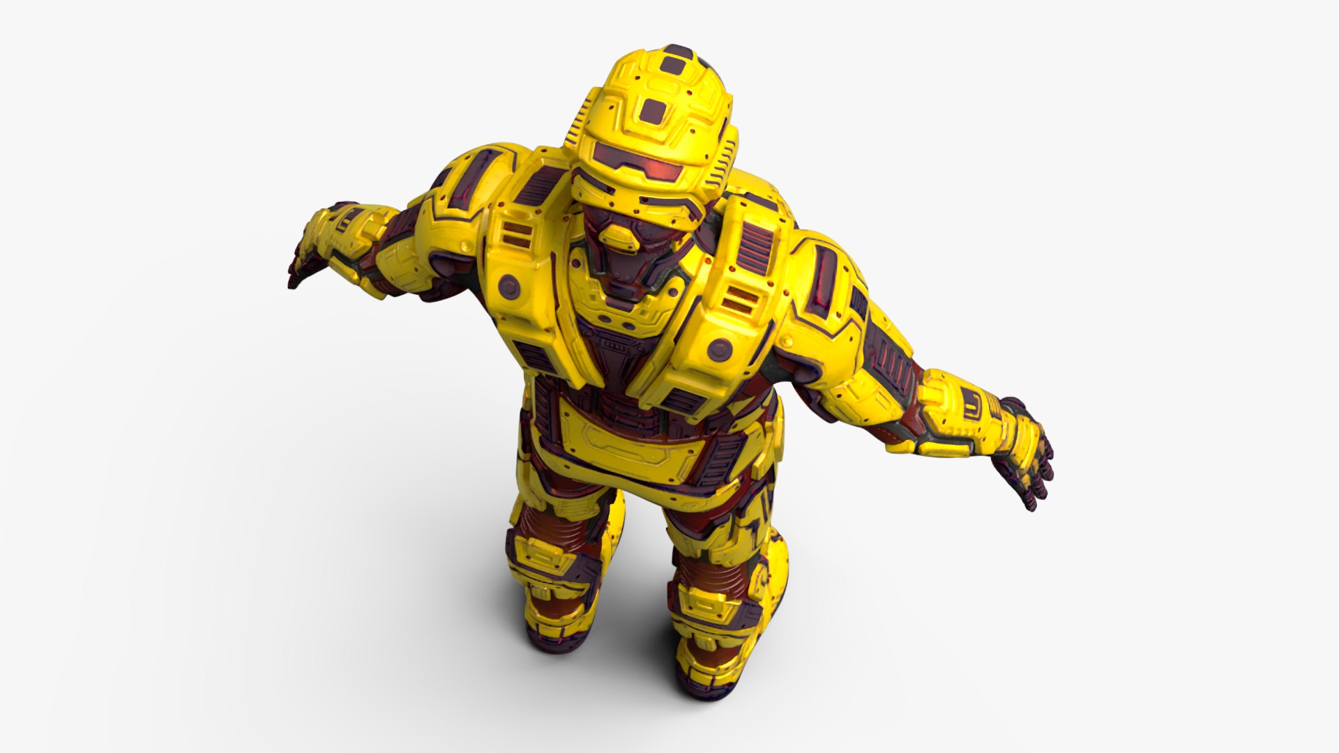 Futuristic Armored Cyborg Yellow 3D Model - TurboSquid 2248543