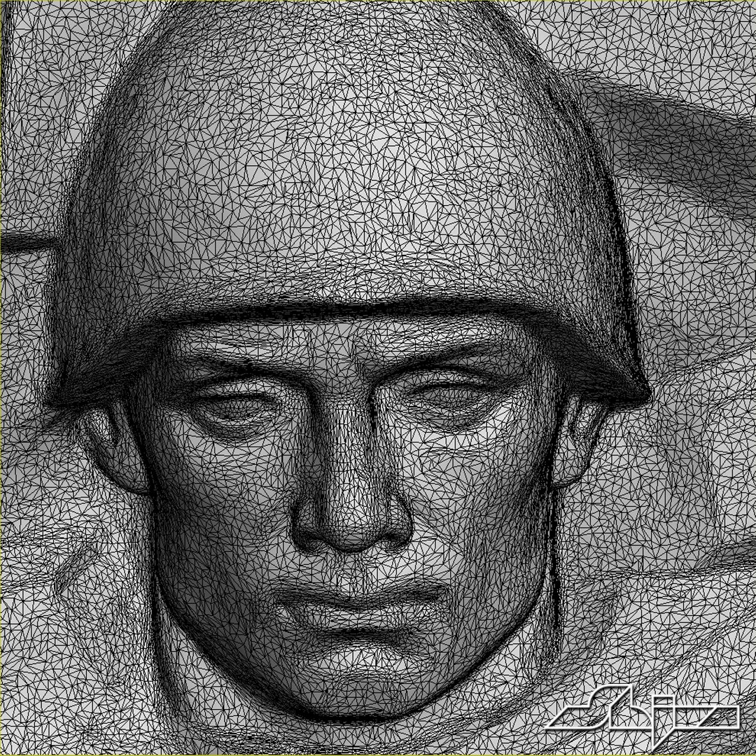 3ds Russian Soldier Sculpture
