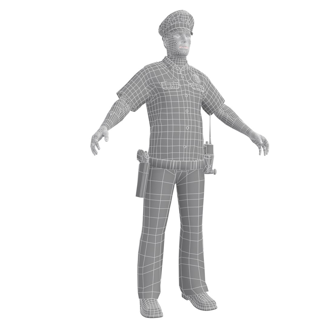 3d model rigged police officer