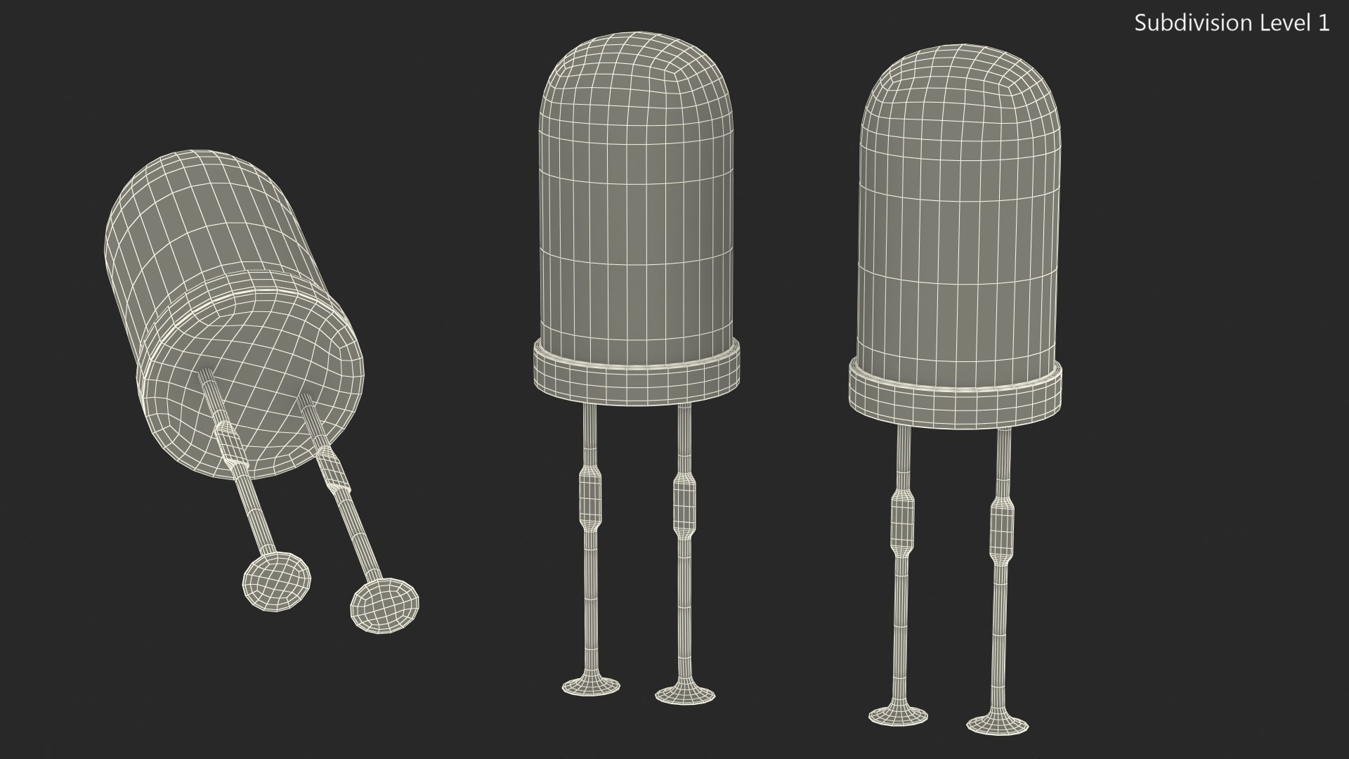 3D model Round Light Emitting Diode Soldered Set - TurboSquid 1734583