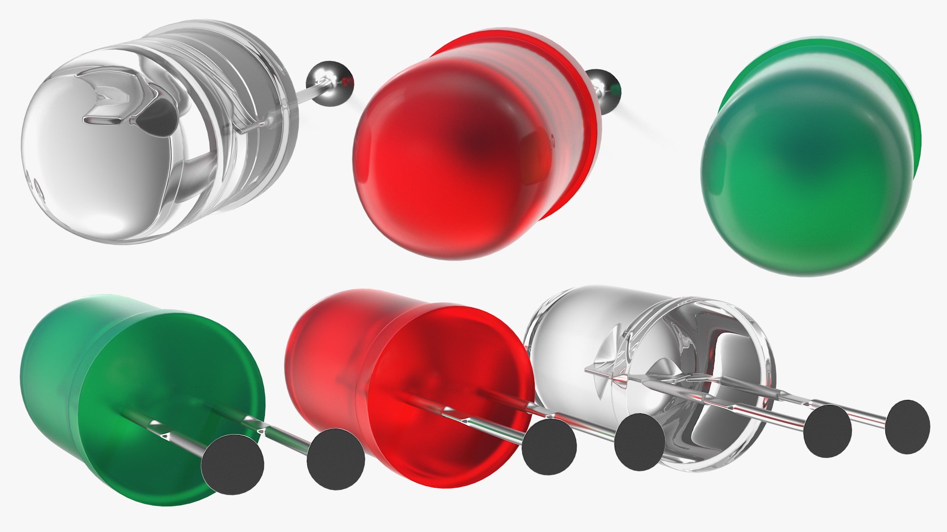 3D model Round Light Emitting Diode Soldered Set - TurboSquid 1734583