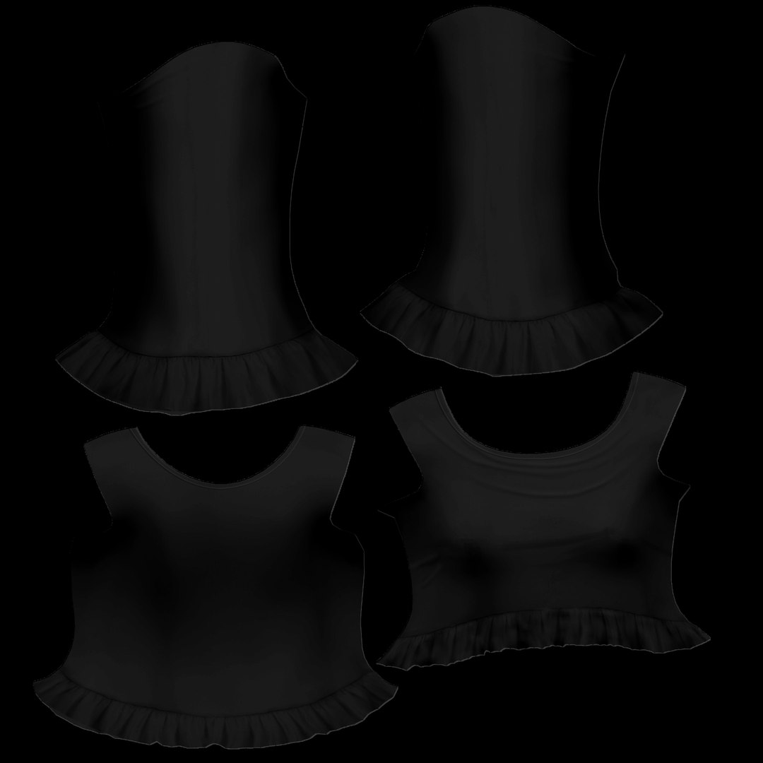 3D Model Bell Edge Sleeves Ruffle Bottom Sweater - TurboSquid 1788928