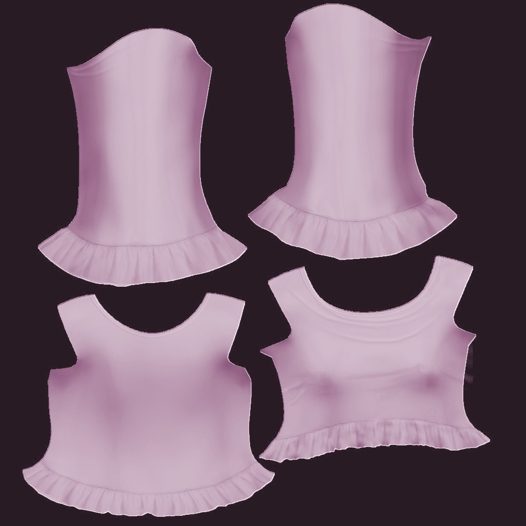 3D Model Bell Edge Sleeves Ruffle Bottom Sweater - TurboSquid 1788928