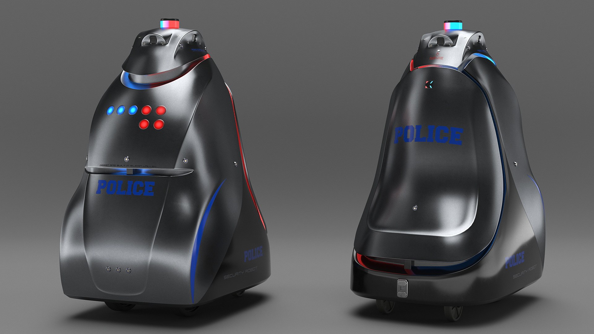 K5 Autonomous Security Robot Grey Rigged For Cinema 4D 3D - TurboSquid 2221252