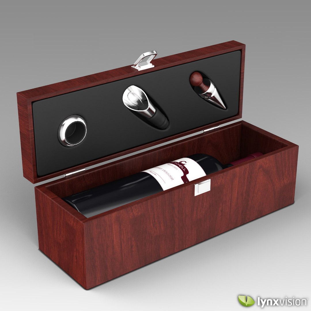 3dsmax Wooden Wine Box Set