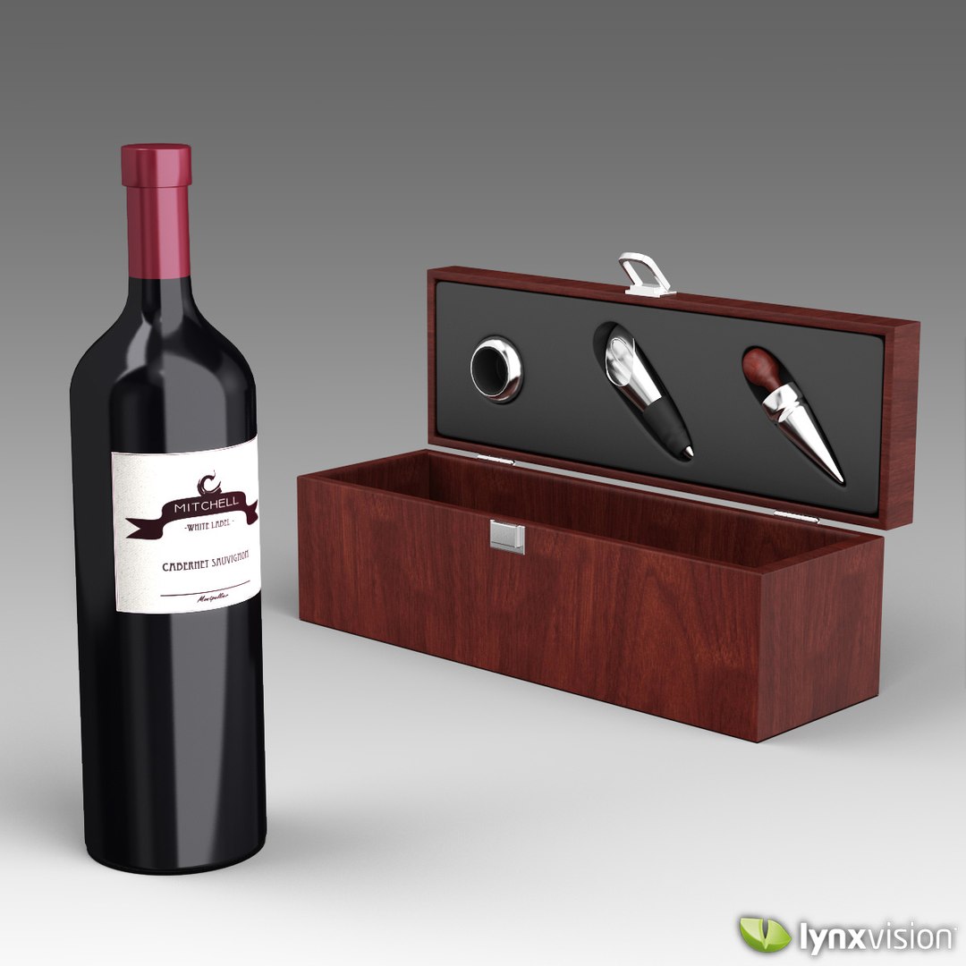3dsmax Wooden Wine Box Set