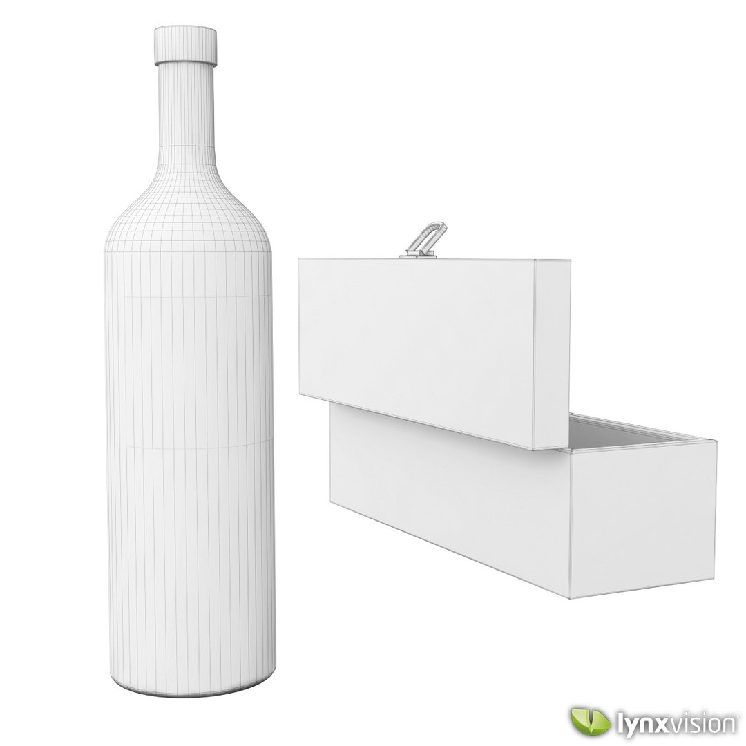 3dsmax Wooden Wine Box Set