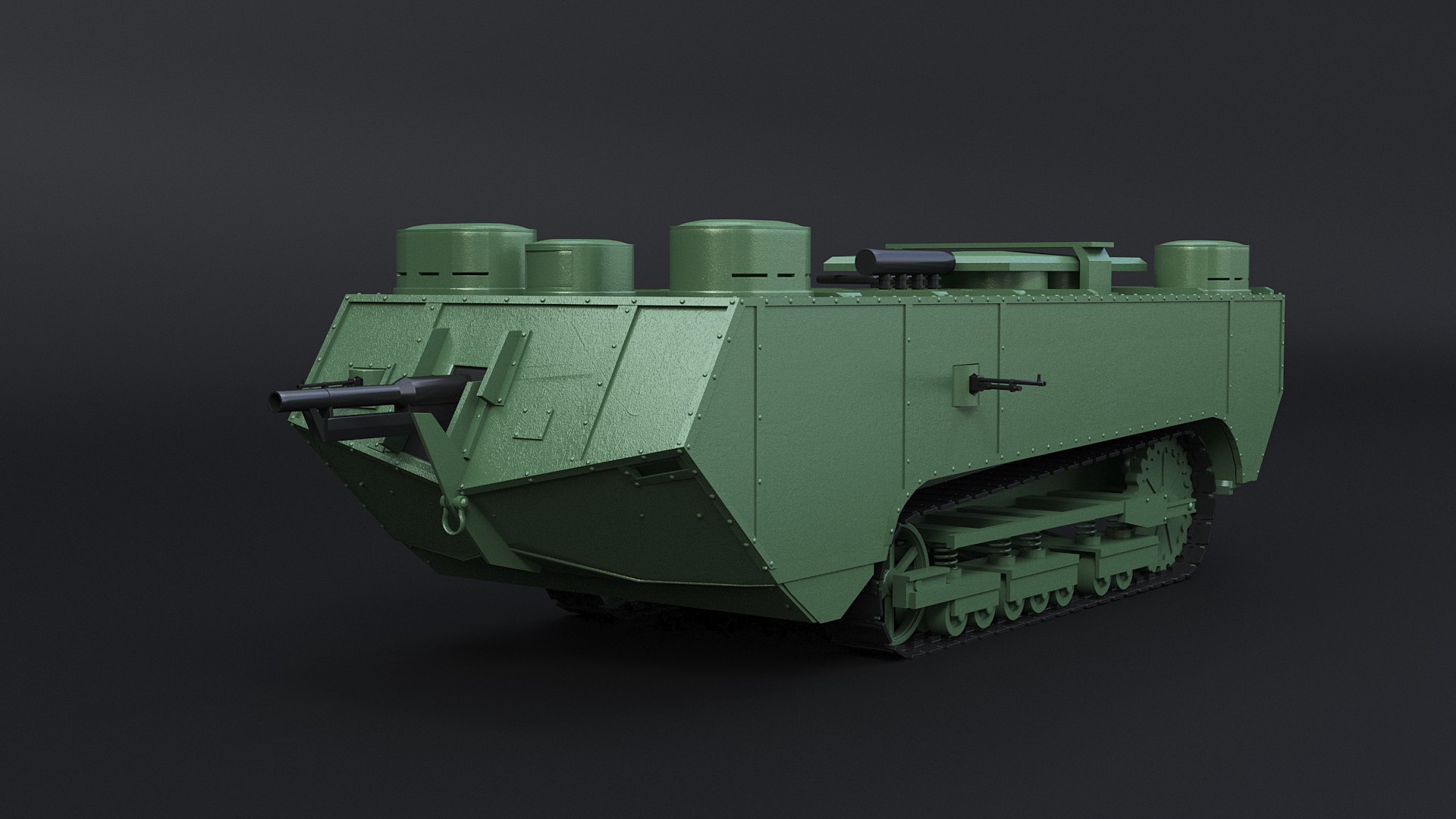 3D 1917 Saint-Chamond Tank Model - TurboSquid 1986729
