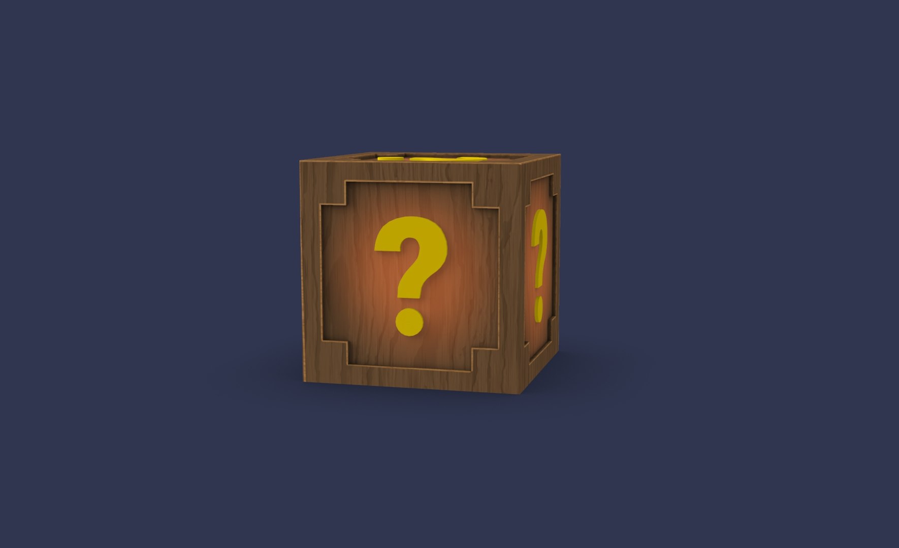 3D Model Prop25 Wooden Question Mark Box - TurboSquid 2252964