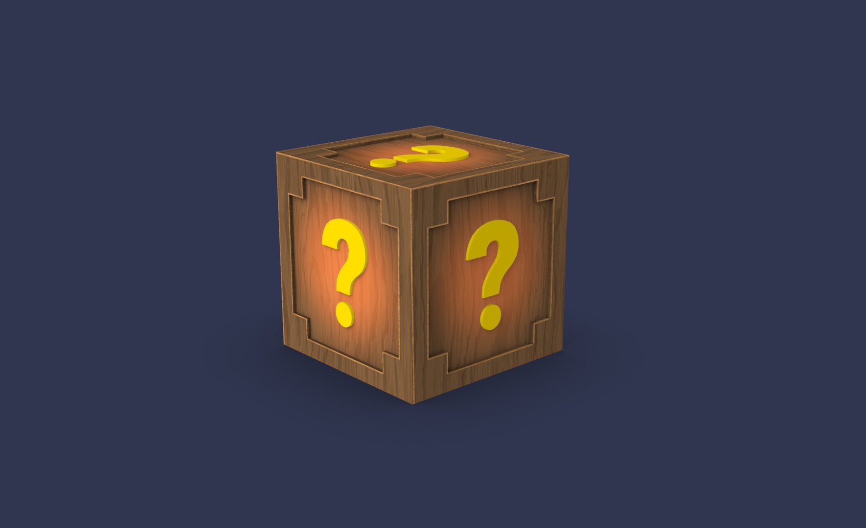 3D Model Prop25 Wooden Question Mark Box - TurboSquid 2252964