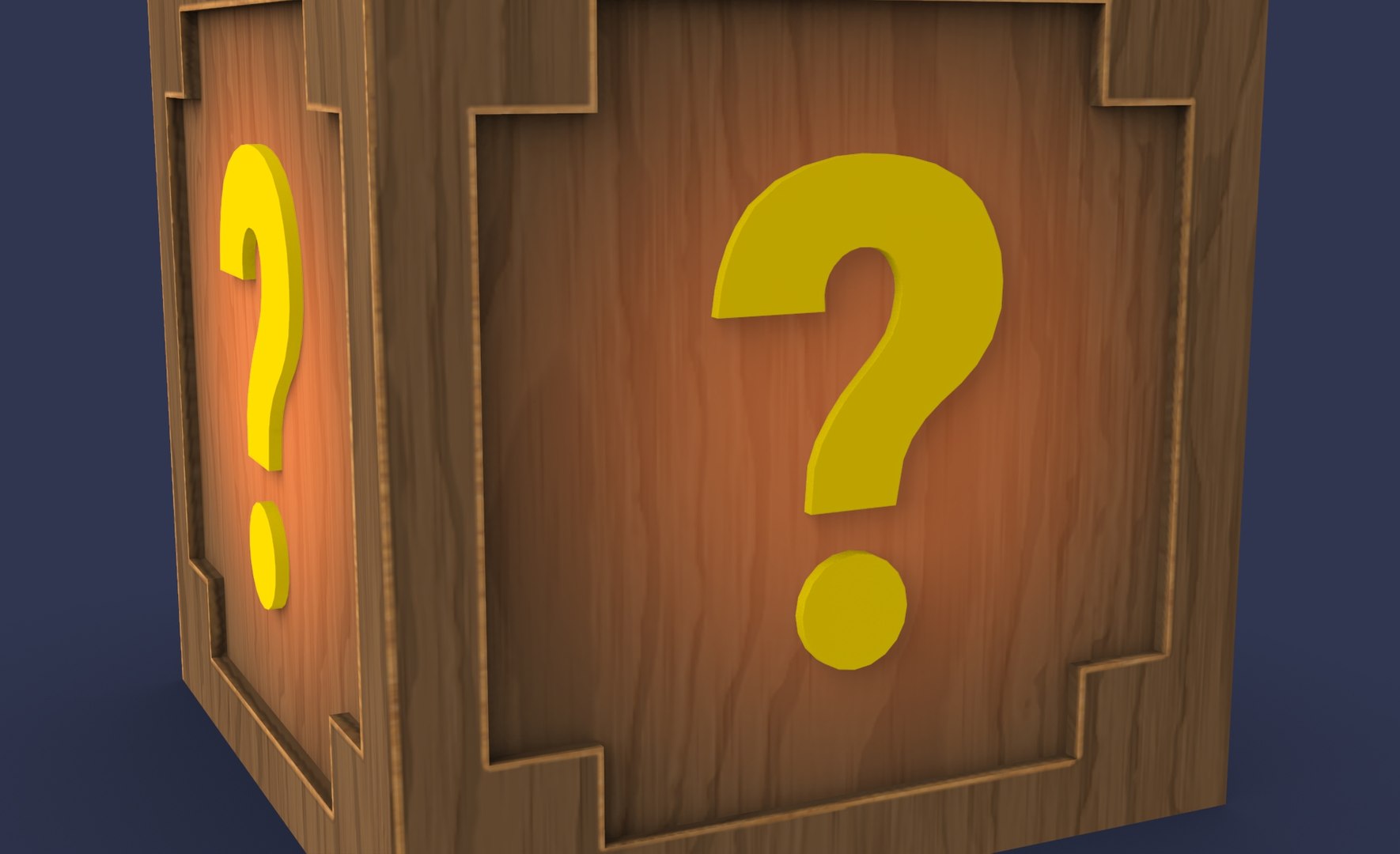 3D Model Prop25 Wooden Question Mark Box - TurboSquid 2252964