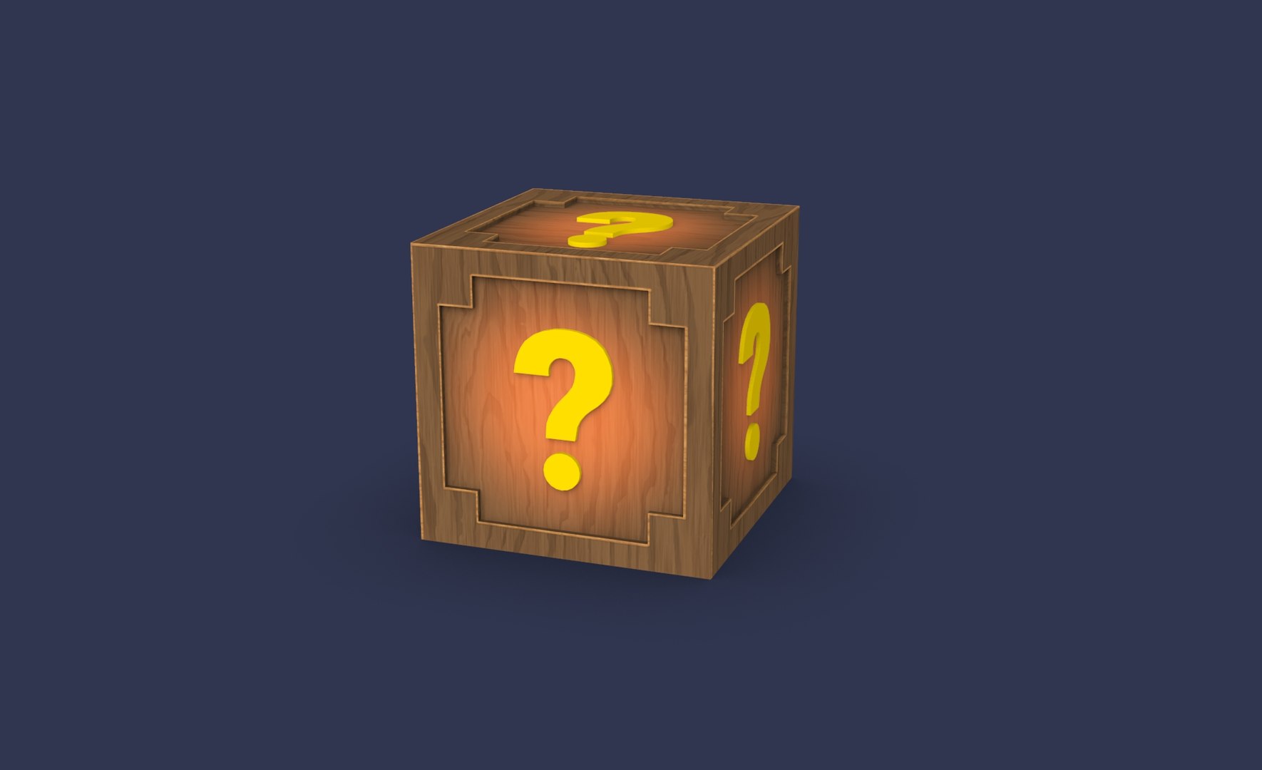 3D Model Prop25 Wooden Question Mark Box - TurboSquid 2252964
