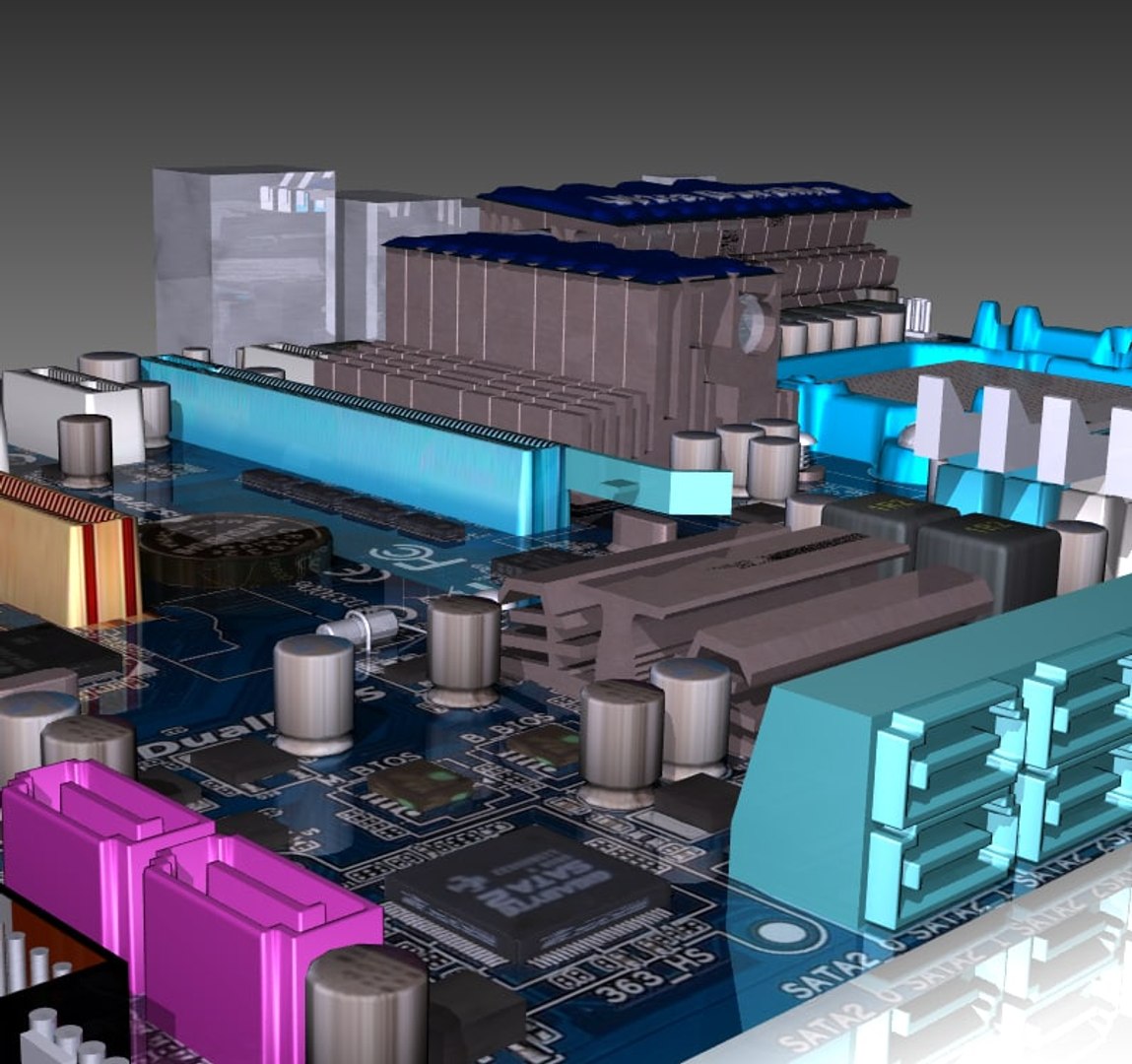 3d Model Of Socket Am3 Amd Motherboard