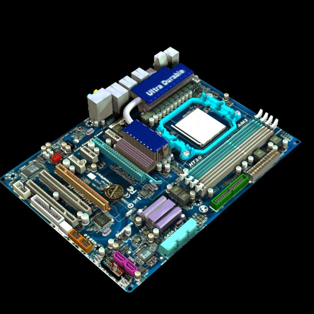 3d Model Of Socket Am3 Amd Motherboard